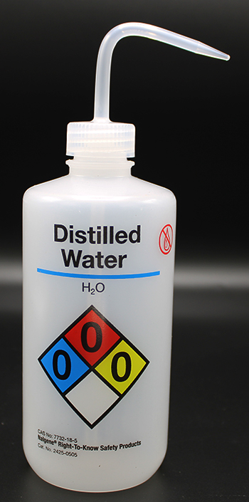 BN-711DI – 500 ml Right-to-Know Wash Bottle, Labeled “Distilled Water ...