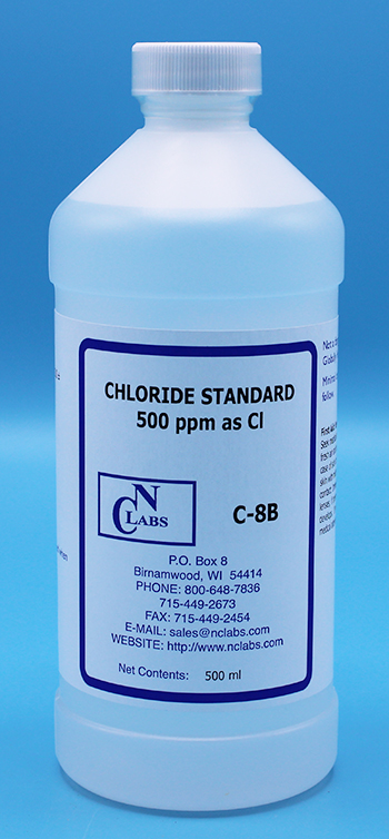 Chloride Standard, 500 ppm as CL – C-8B – NC Labs Products